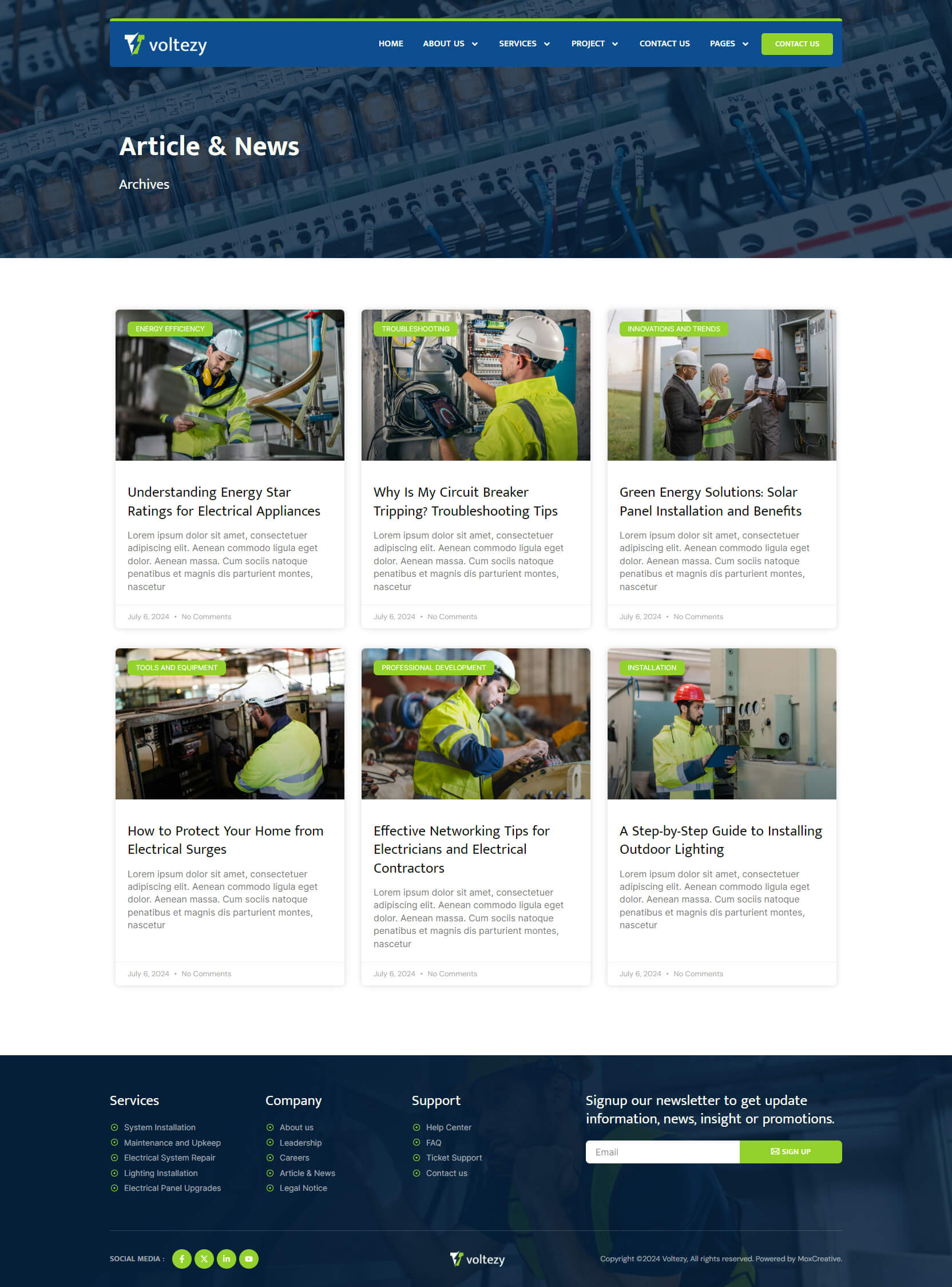 Voltezy - Electrical Installation & Maintenance Service Elementor ...